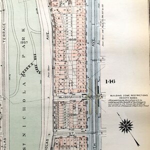 Antique Manhattan, New York City Map From Bromley's 1925 Manhattan Land ...