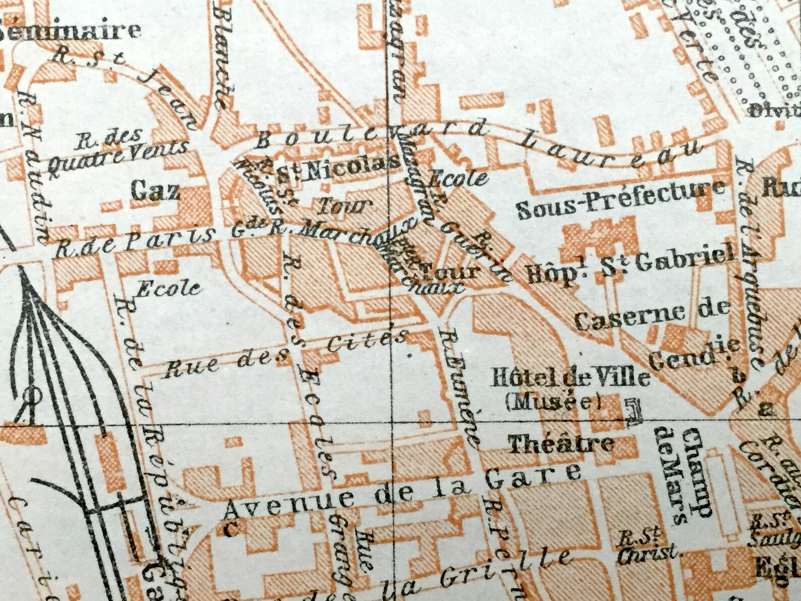 Antique 1909 Autun, France Map From Baedekers Guide Atlas – Saone-et ...