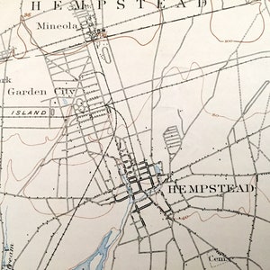 Antique Hempstead, New York 1903 US Geological Survey Topographic Map ...