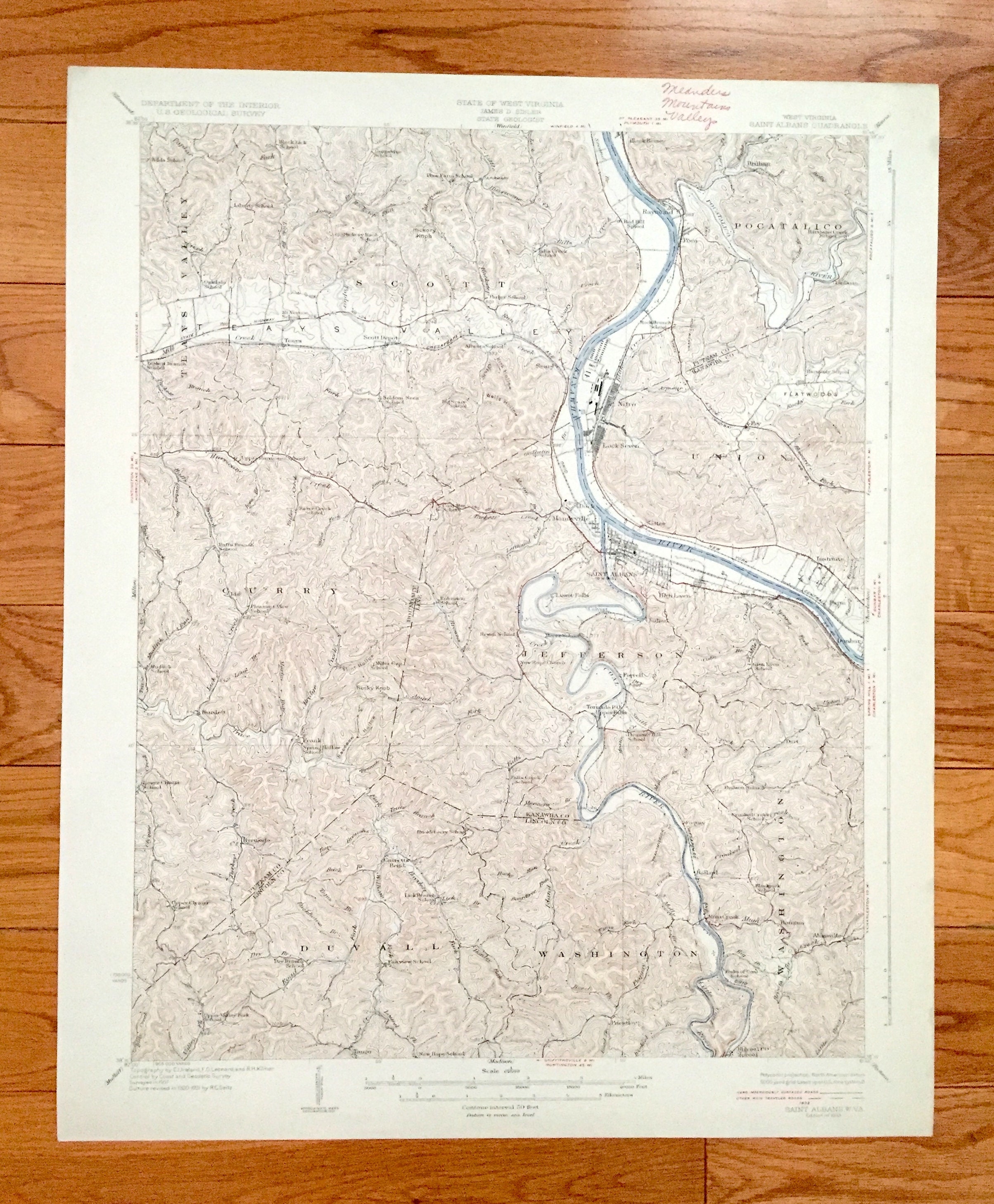 Antique Saint Albans West Virginia 1933 US Geological Survey | Etsy