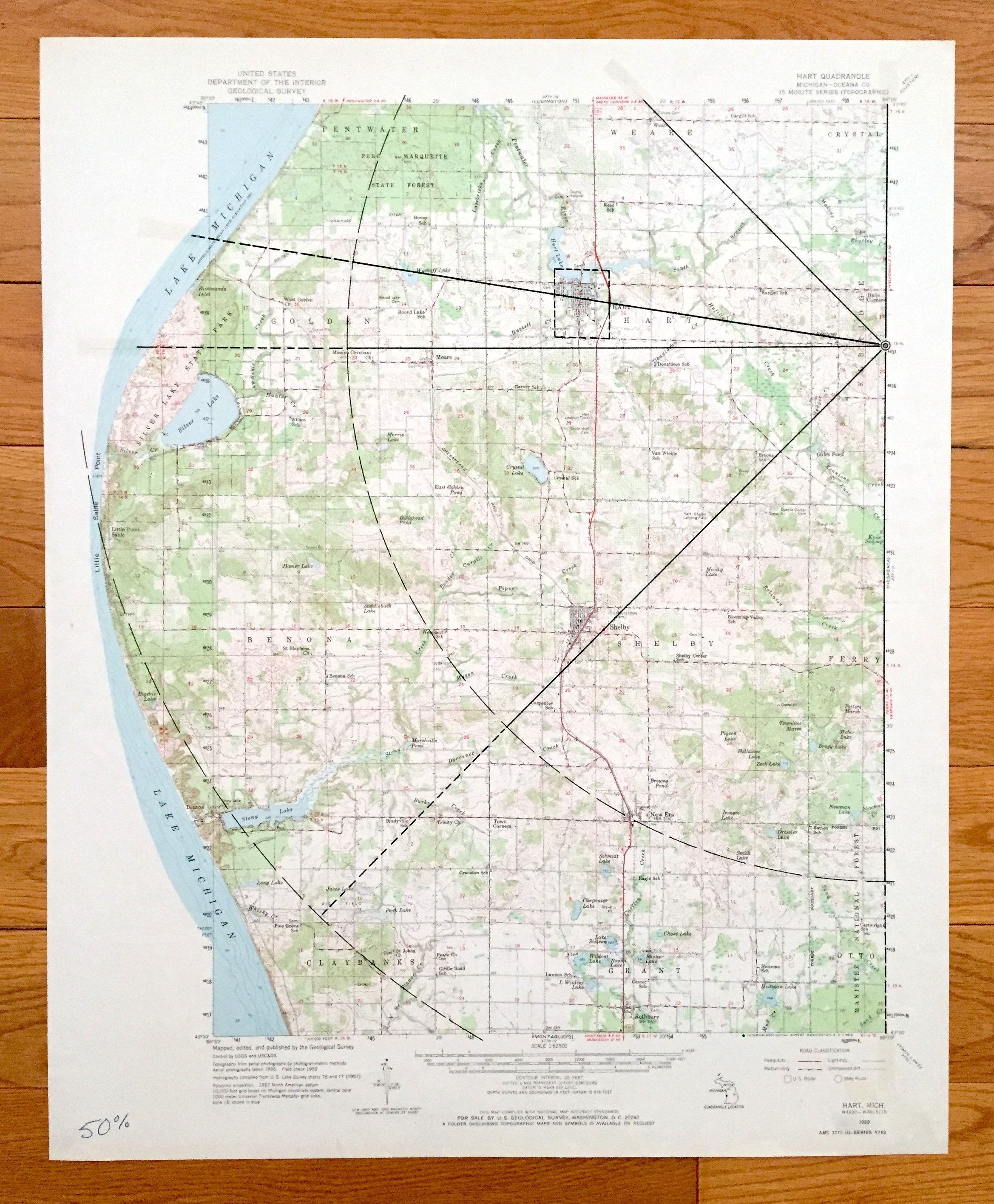 Antique Hart Michigan 1959 US Geological Survey Topographic | Etsy