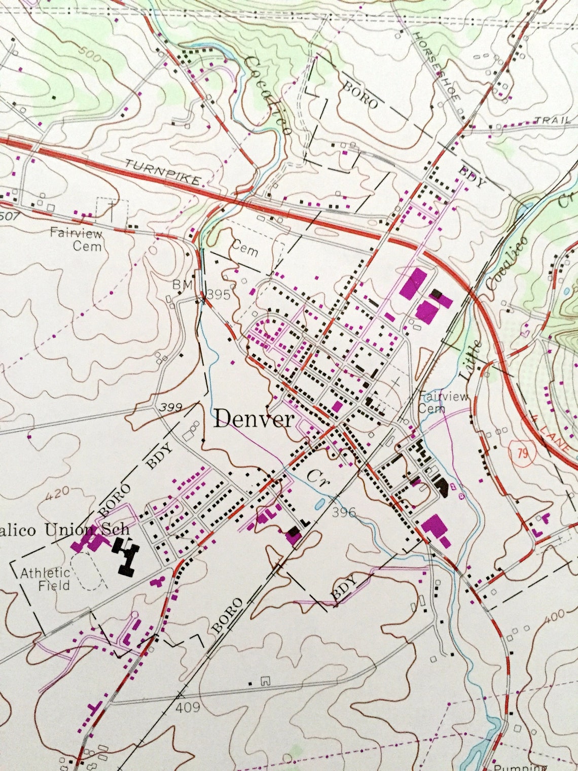 Antique Ephrata, Pennsylvania 1956 US Geological Survey Topographic Map ...
