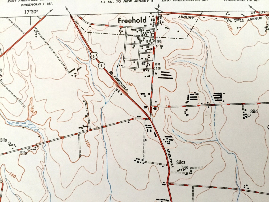 Antique Adelphia New Jersey 1947 US Geological Survey - Etsy