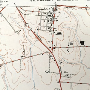 Antique Adelphia, New Jersey 1947 US Geological Survey Topographic Map ...