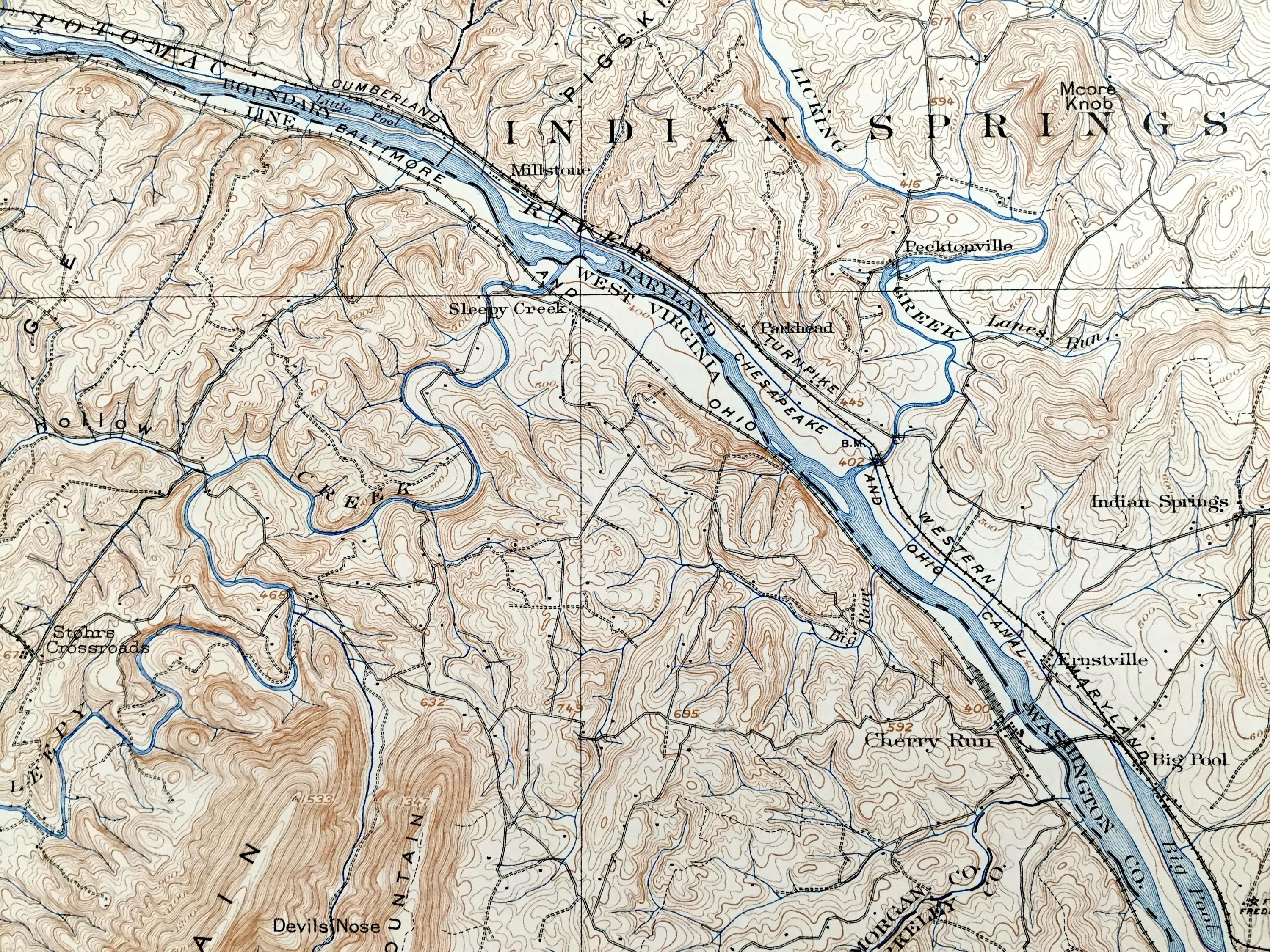 Antique Berkeley Springs, West Virginia 1901 US Geological Survey ...