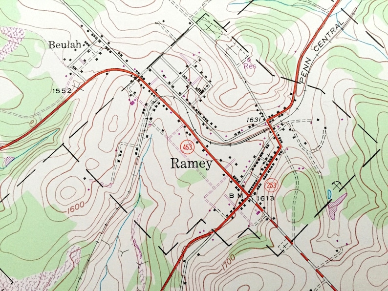 Antique Ramey Pennsylvania 1945 US Geological Survey | Etsy