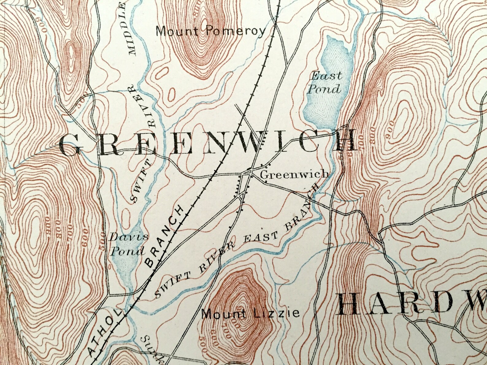 Antique Enfield, Massachusetts BEFORE Quabbin Reservoir 1885 US ...