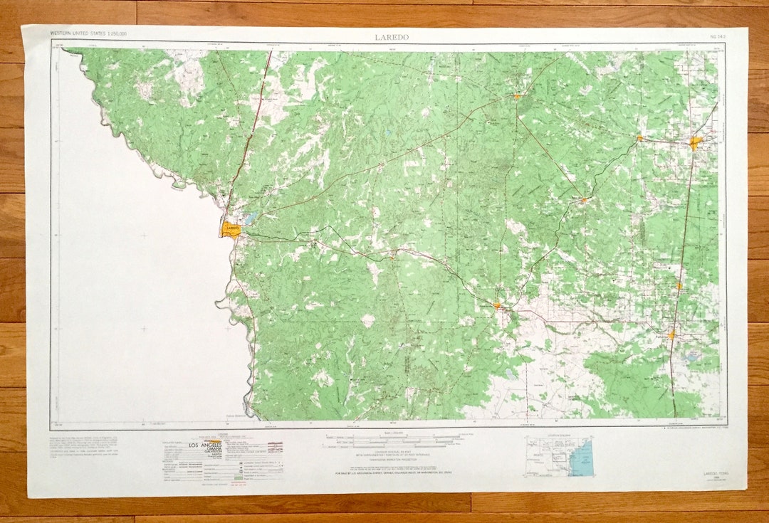 Antique Laredo, Texas 1956 US Geological Survey Topographic Map ...