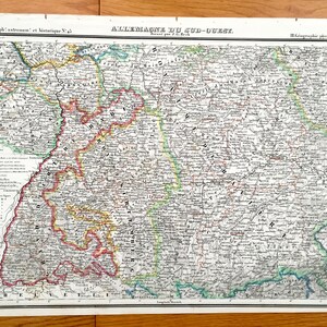 Antique 1835 Ancient Germany Map From JG Heck's Atlas Géographique ...