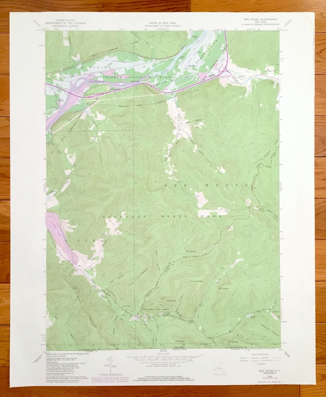 Antique Red House, New York 1962 US Geological Survey Topographic Map ...