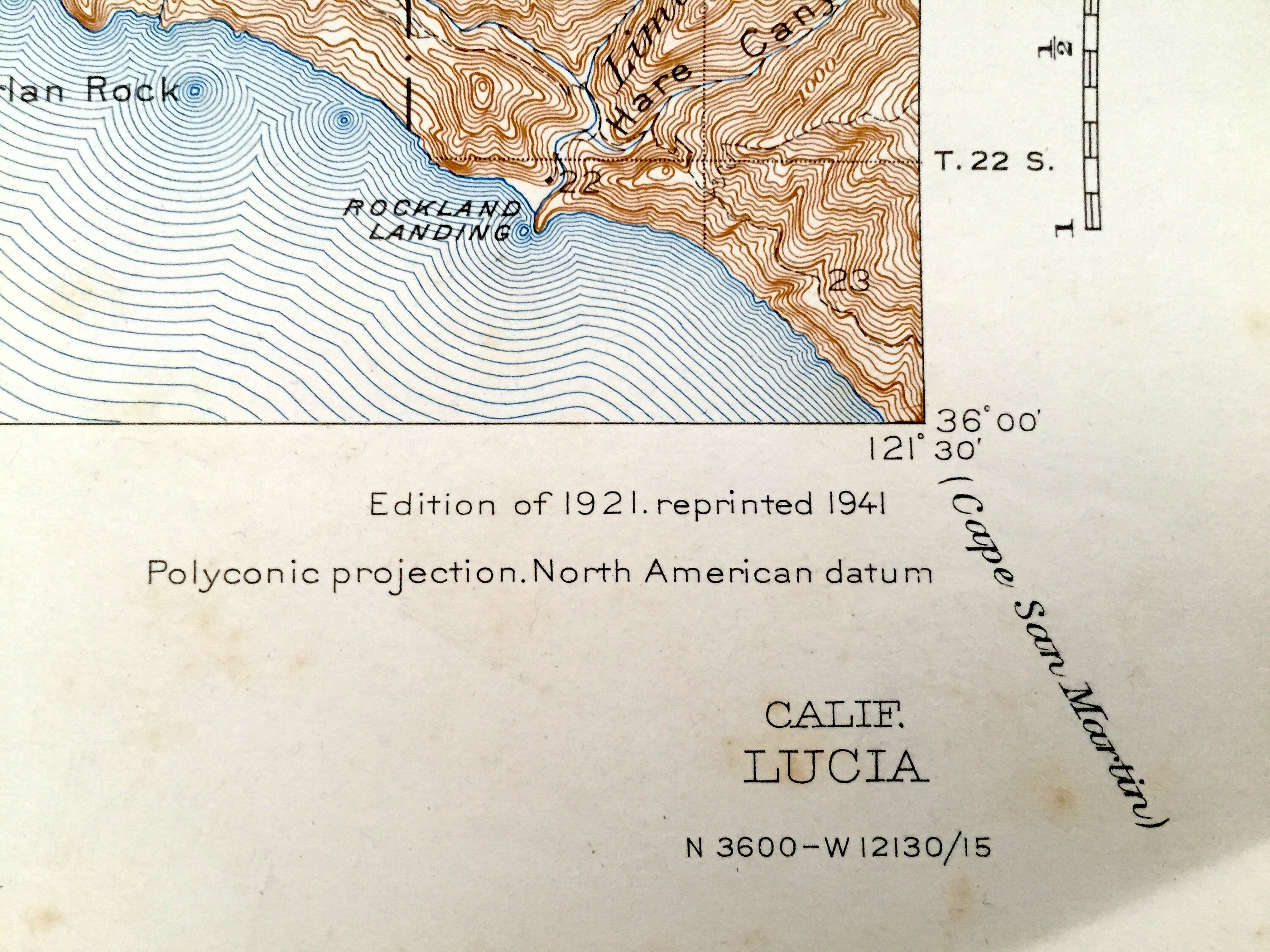 Antique Lucia California 1921 Mapa Topográfico del Servicio - Etsy España