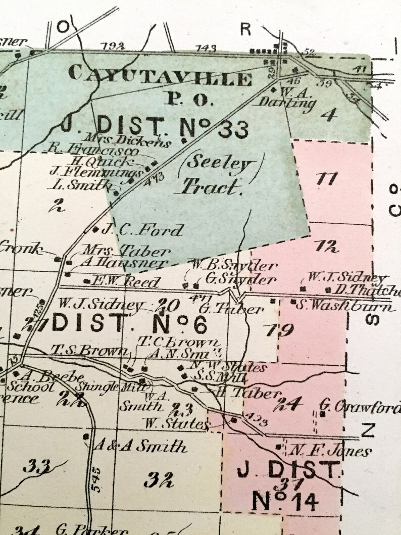 Antique 1874 Catharine New York Map From Pomeroy Whitman & | Etsy