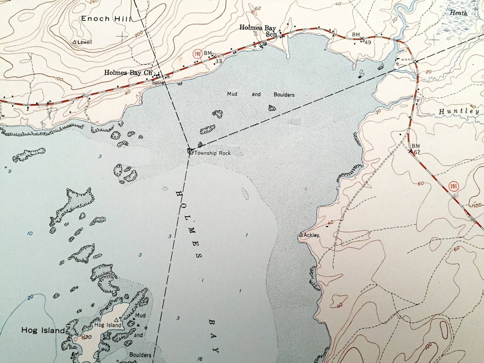 Antique Machias Bay Maine 1951 US Geological Survey | Etsy