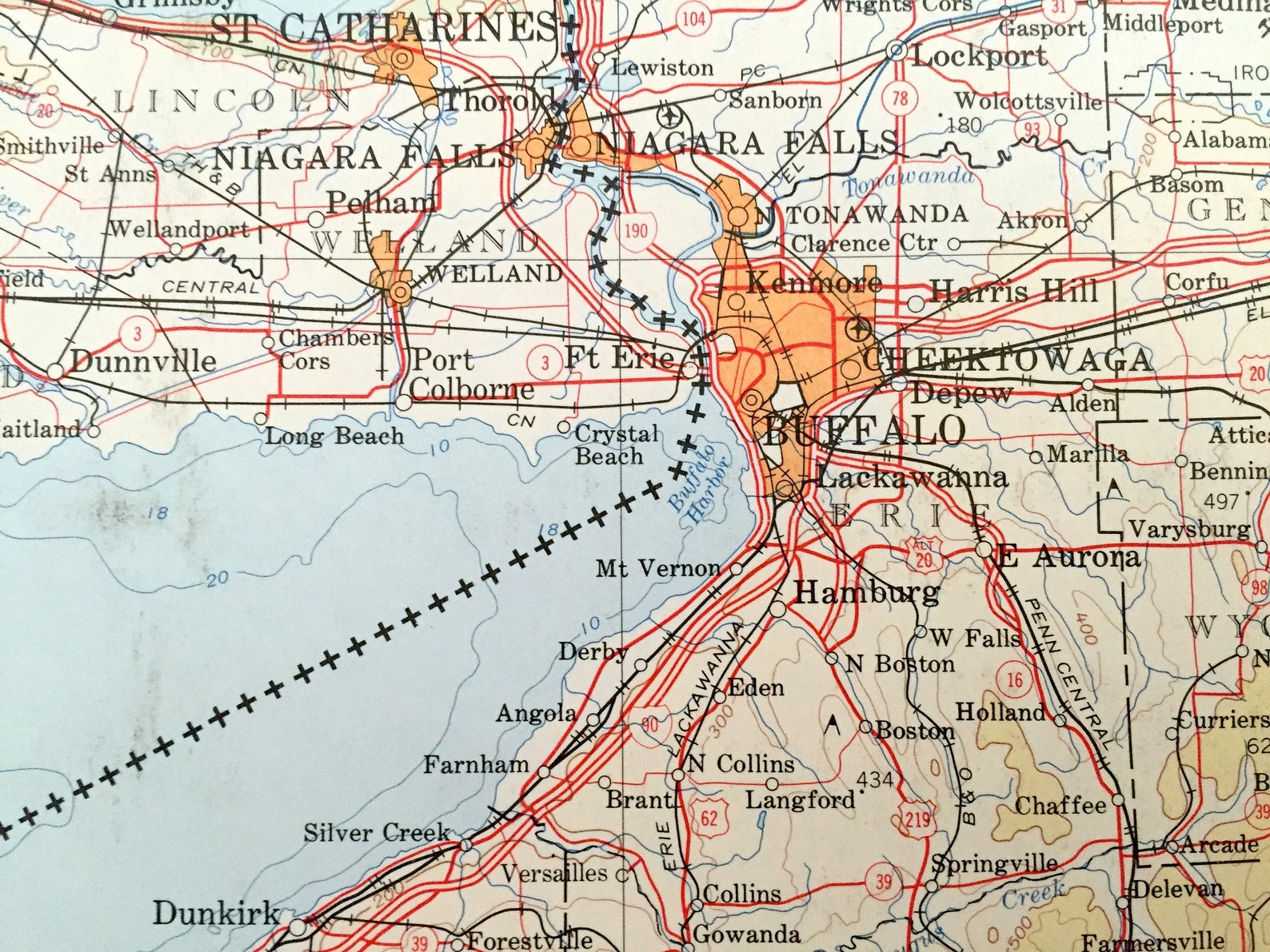 Antique Lake Erie 1974 US Geological Survey Topographic Map – Detroit ...