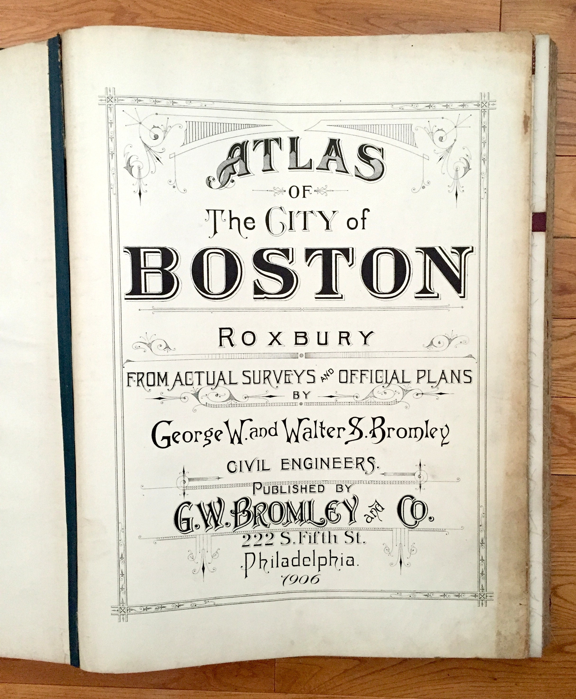 Antique 1906 Boston, Massachusetts Map from GW Bromley Atlas Museum of ...