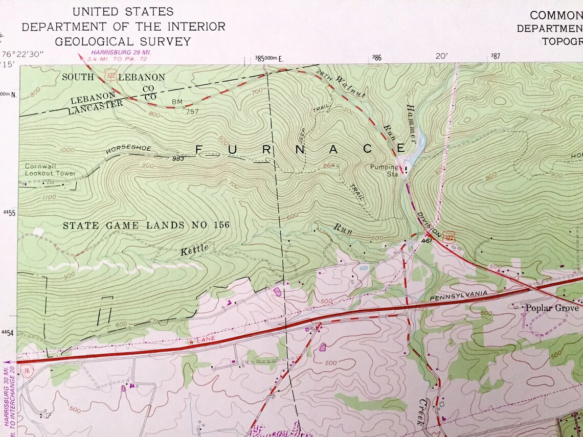 Antique Lititz Pennsylvania 1956 US Geological Survey | Etsy