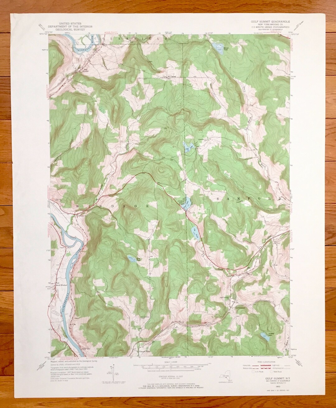 Antique Gulf Summit, New York 1952 US Geological Survey Topographic Map ...