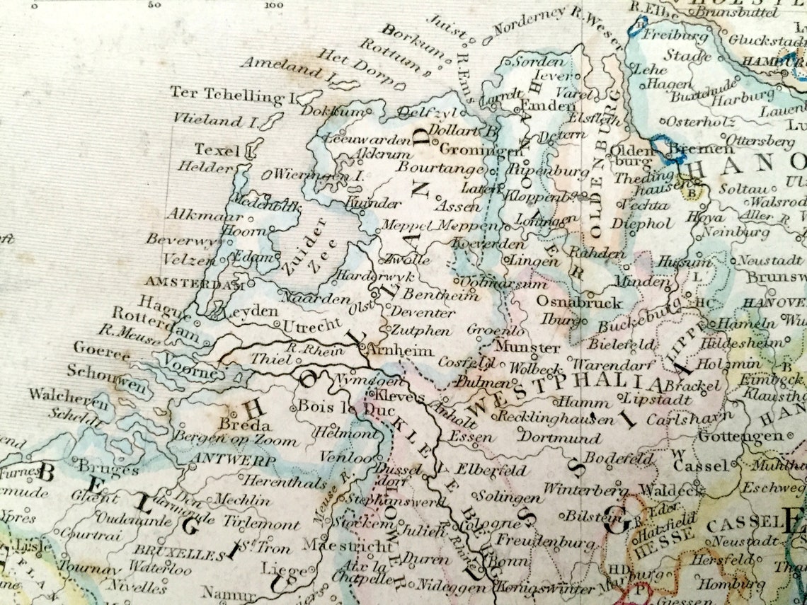 Antique 1838 Central Europe Map from Betts School Atlas | Etsy
