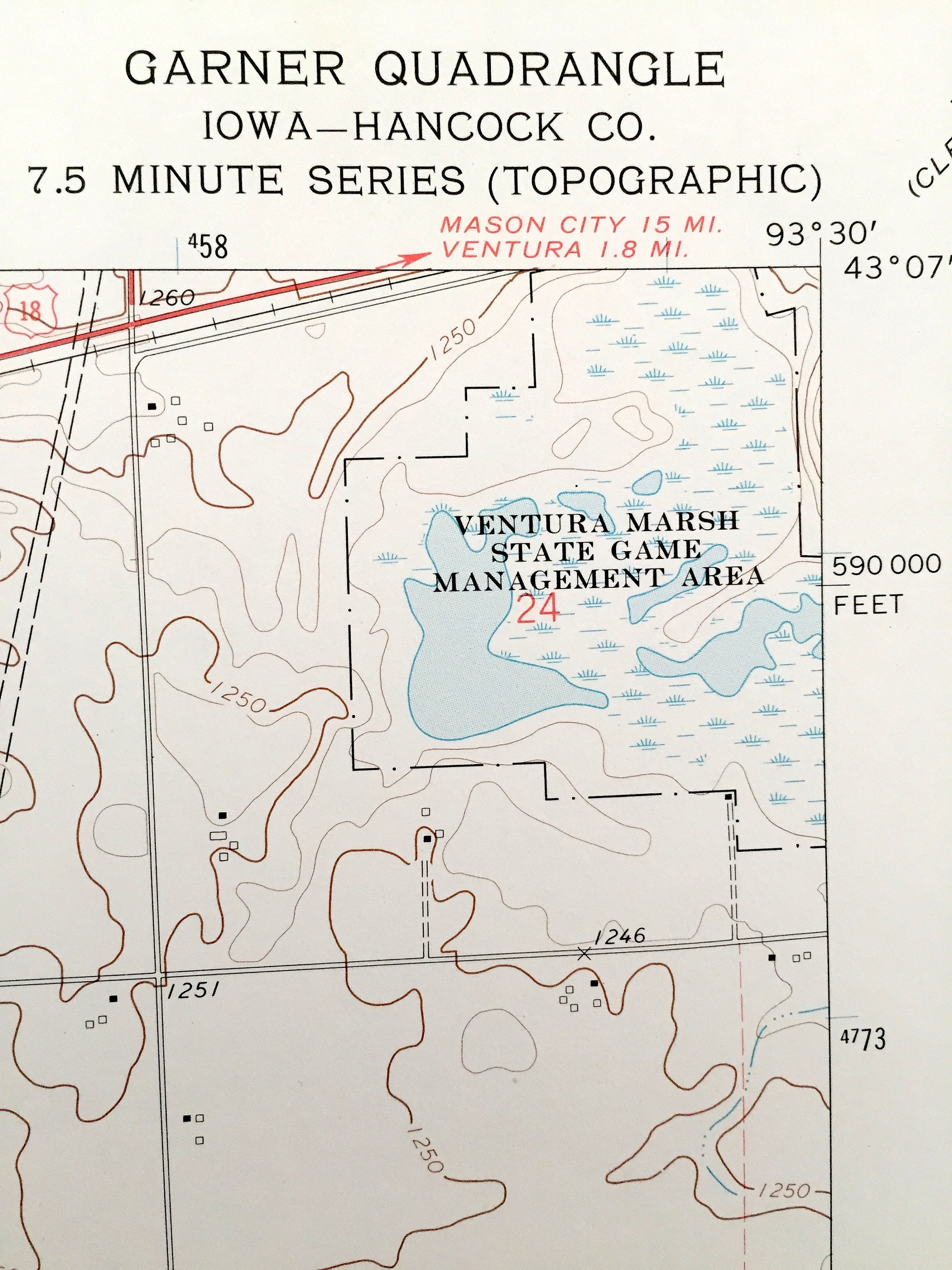 Antique Garner Iowa 1972 US Geological Survey Topographic Map - Etsy ...