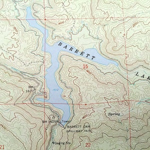 Antique Barrett Lake, California 1960 US Geological Survey Topographic ...