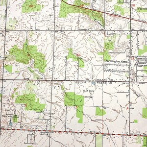 Antique Northville, Michigan 1952 US Geological Survey Topographic Map ...