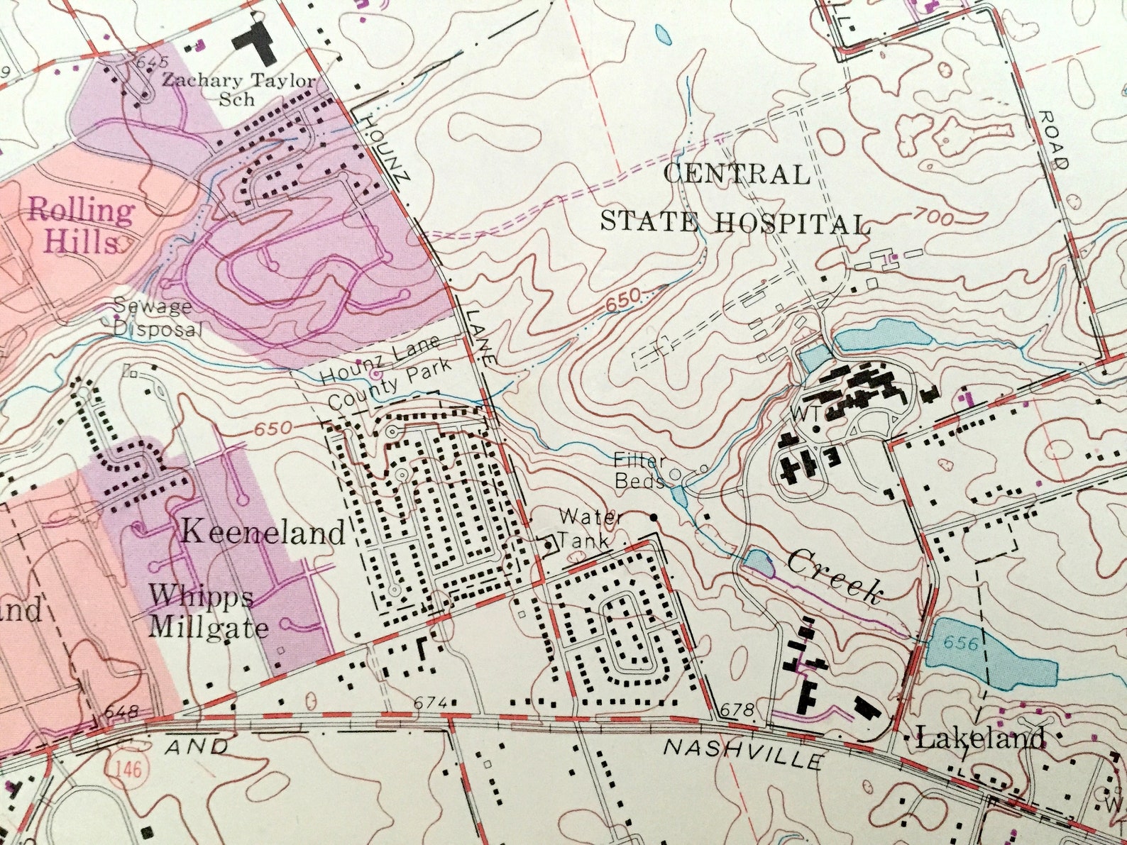 Antique Anchorage, Kentucky 1965 US Geological Survey Topographic Map ...