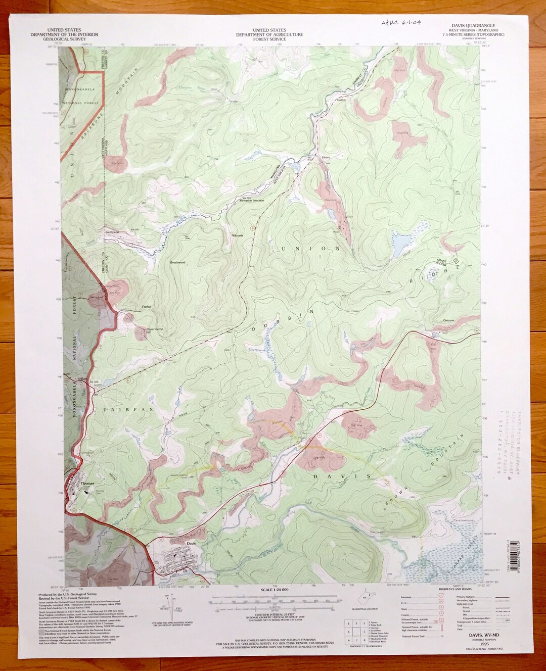 Antique Davis, West Virginia & Kempton, Maryland 1995 US Geological ...
