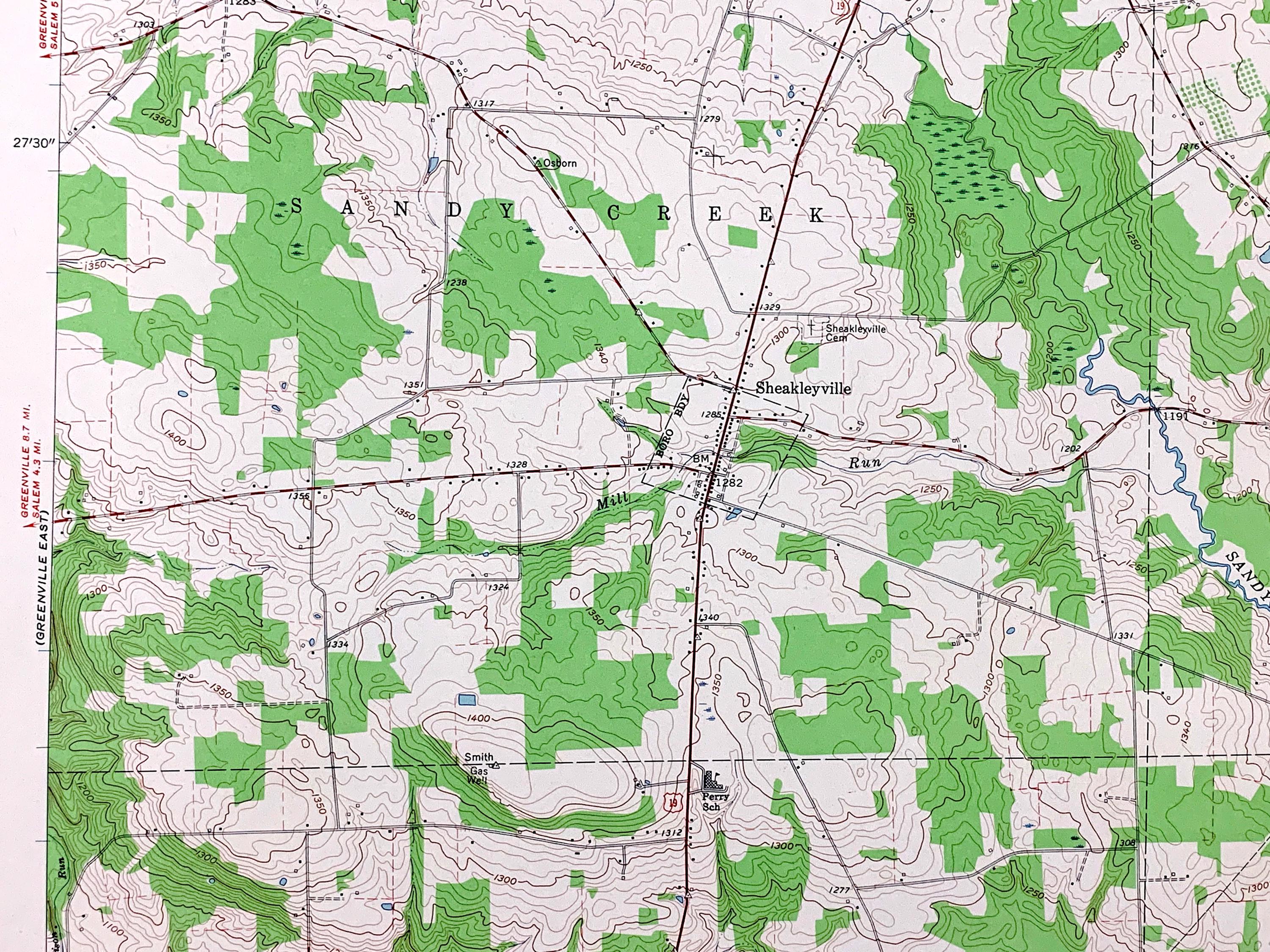 Antique Hadley, Pennsylvania 1960 US Geological Survey Topographic Map ...
