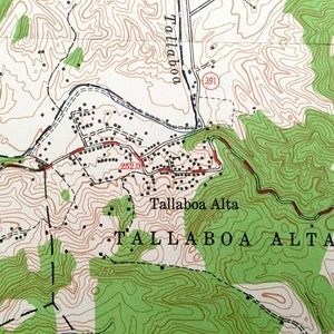 Antique Peñuelas, Puerto Rico 1958 US Geological Survey Topographic Map ...