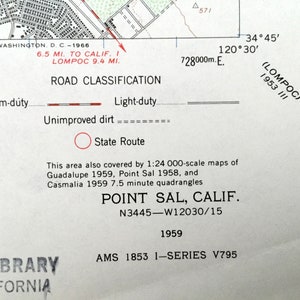 Antique Point Sal, California 1959 US Geological Survey Topographic Map ...