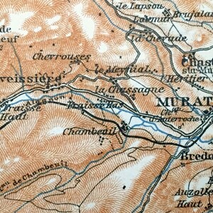 Antique 1914 Murat, France Map From Baedekers Guide Atlas – Velzic ...