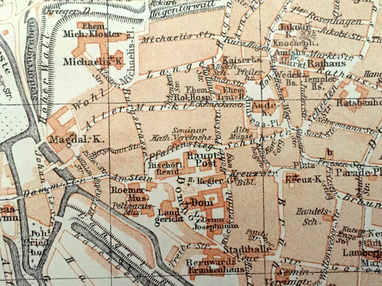 Antique 1925 Hildesheim Germany Map From Baedekers Guide - Etsy UK