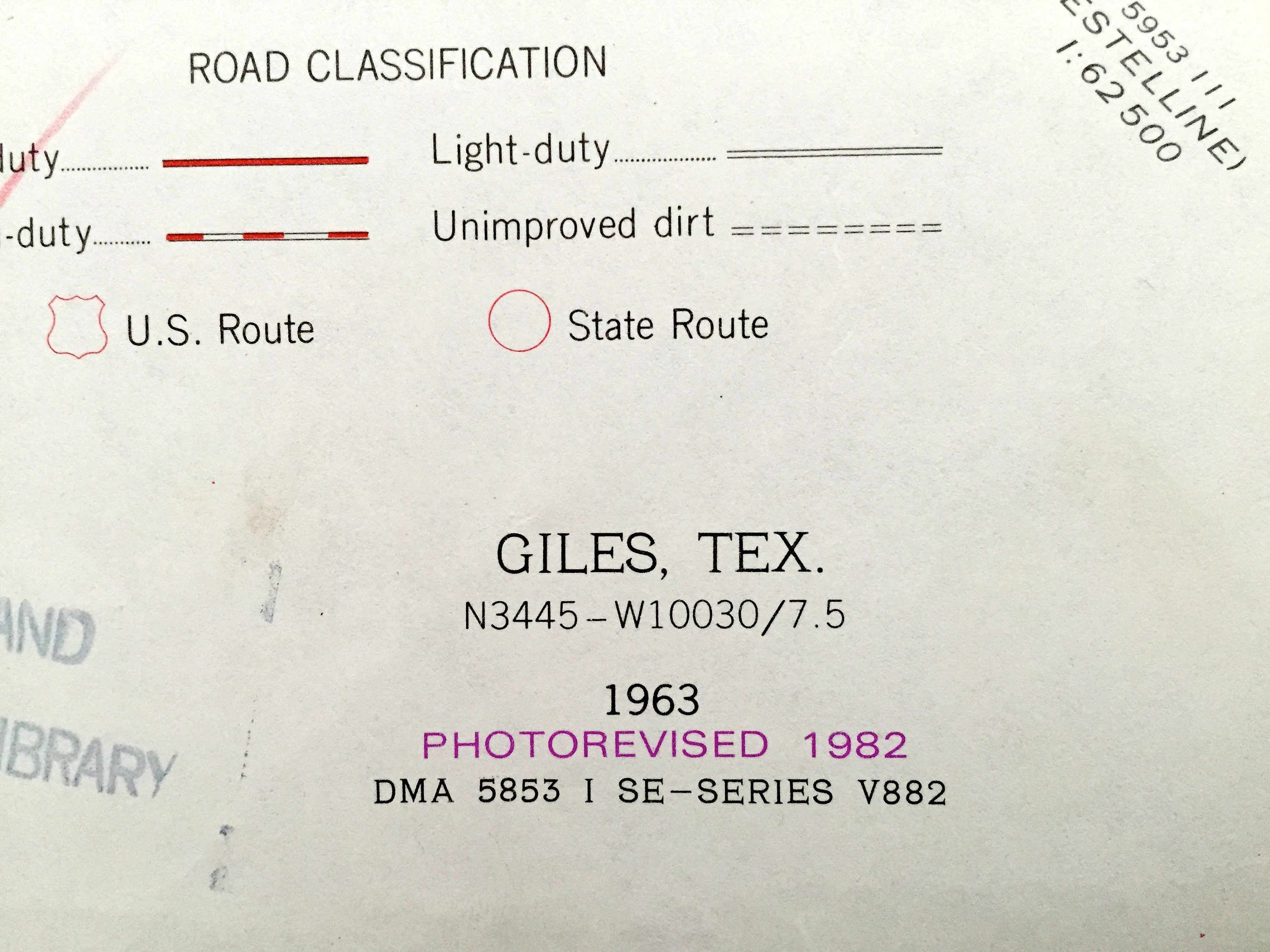 Antique Giles, Texas 1963 US Geological Survey Topographic Map Club ...