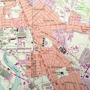 Antique Baltimore East, Maryland 1953 US Geological Survey Topographic ...