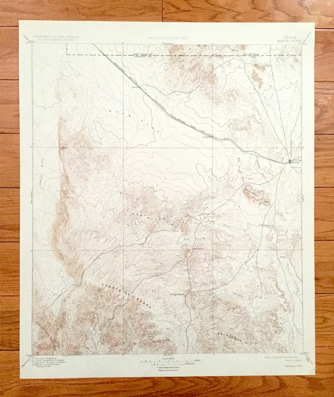 Antique Marfa, Texas 1895 US Geological Survey Topographic Map – Jeff ...