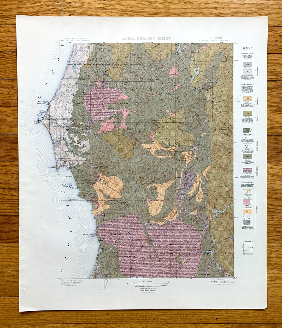 Antique Port Orford, Oregon 1902 US Geological Survey Topographic Map ...