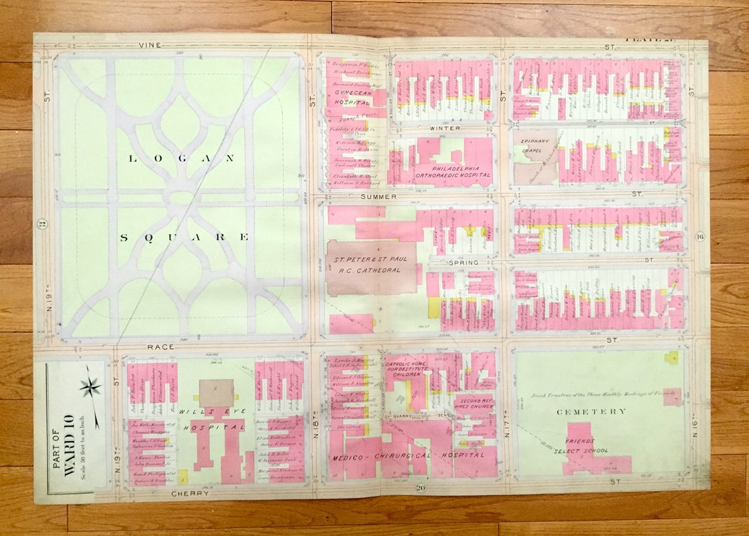 Antique Logan Square, Philadelphia, Pennsylvania 1908 Elvino V Smith ...