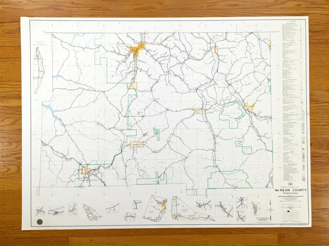 Antique Mckean County, Pennsylvania 1967 Highway Map – Bradford ...