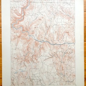 Antique Hawley, Massachusetts 1894 US Geological Survey Topographic Map ...