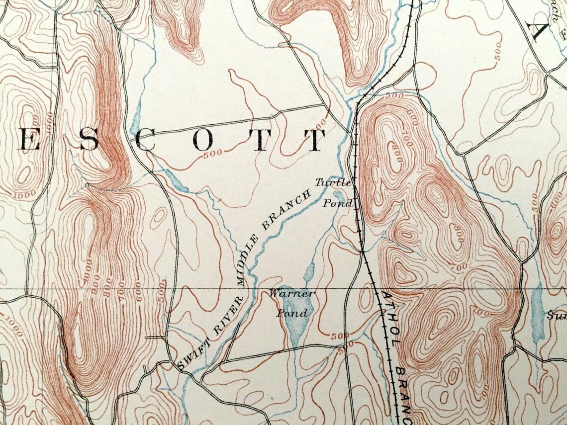 Antique Enfield Massachusetts BEFORE Quabbin Reservoir 1885 - Etsy