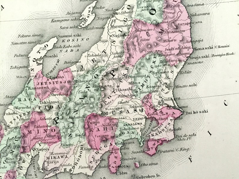 Antique 1866 Japan Map by Johnson and Ward – Tokyo, Yokohama, Osaka ...