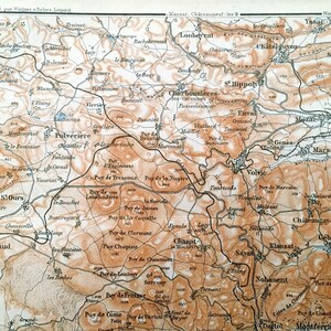 Antique 1914 Clermont, France Map From Baedekers Guide Atlas ...