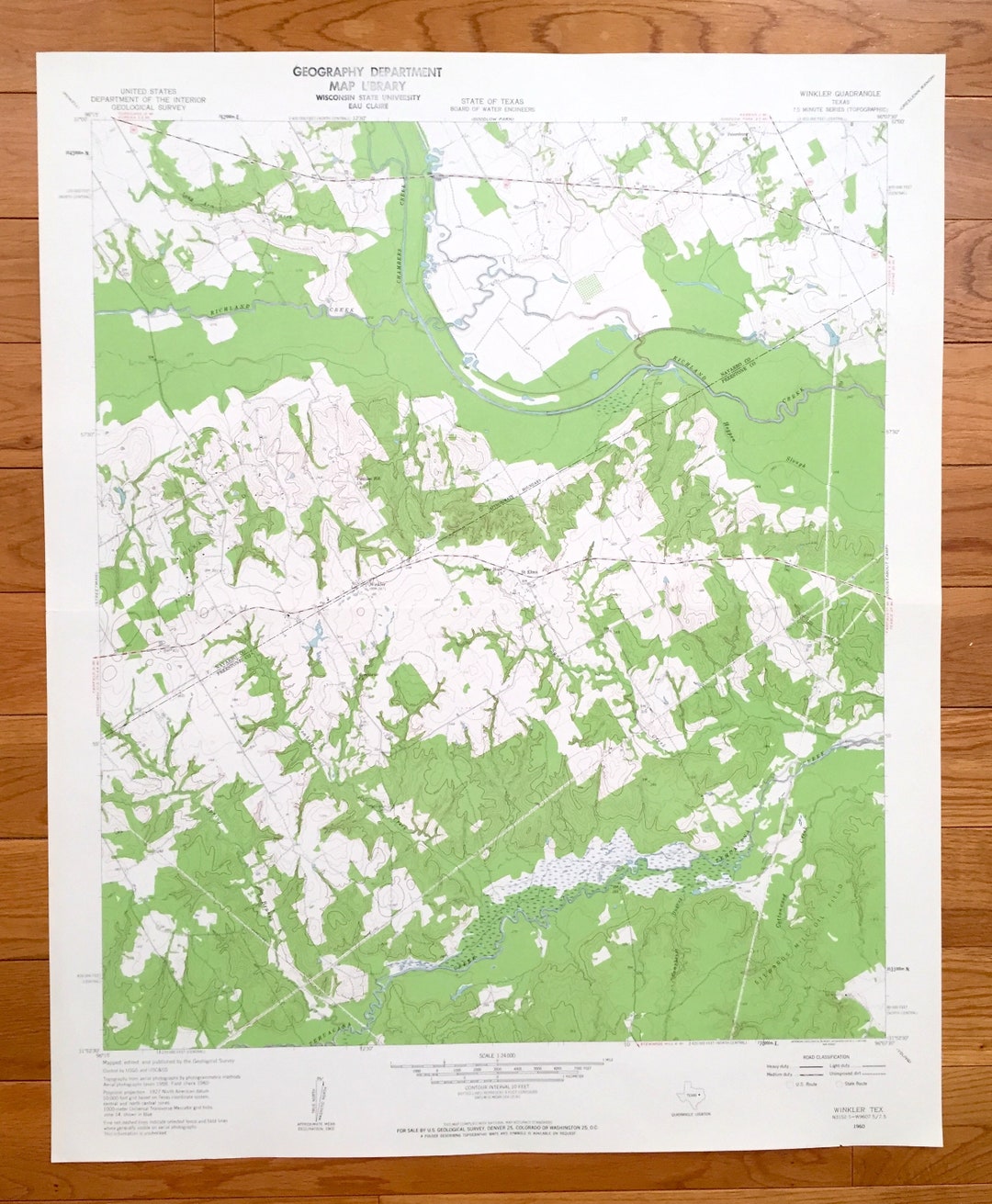 Antique Winkler, Texas 1960 US Geological Survey Topographic Map ...