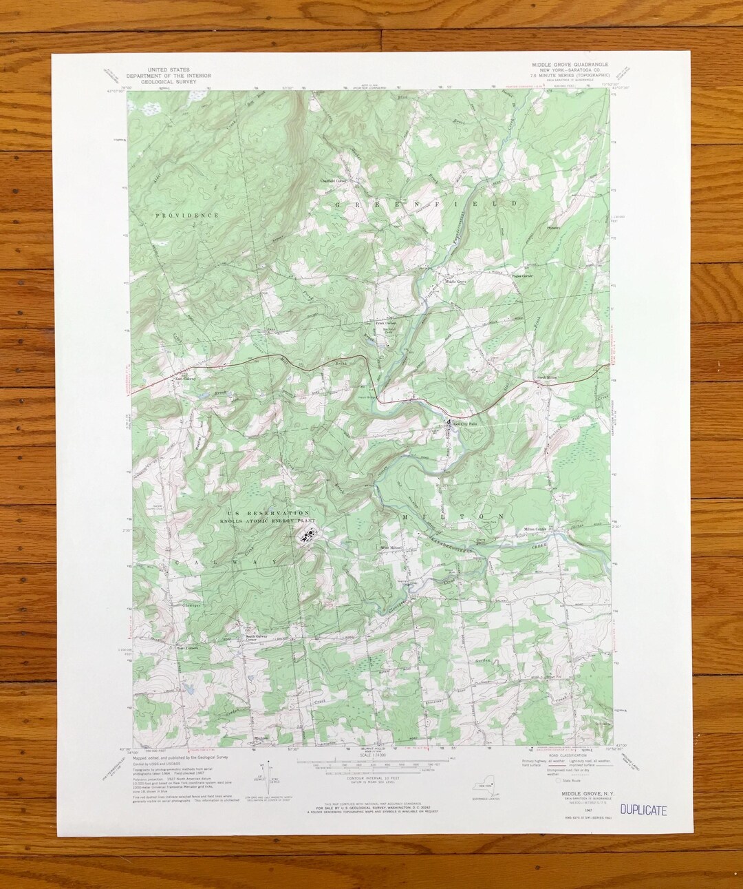 Antique Middle Grove, New York 1967 US Geological Survey Topographic ...