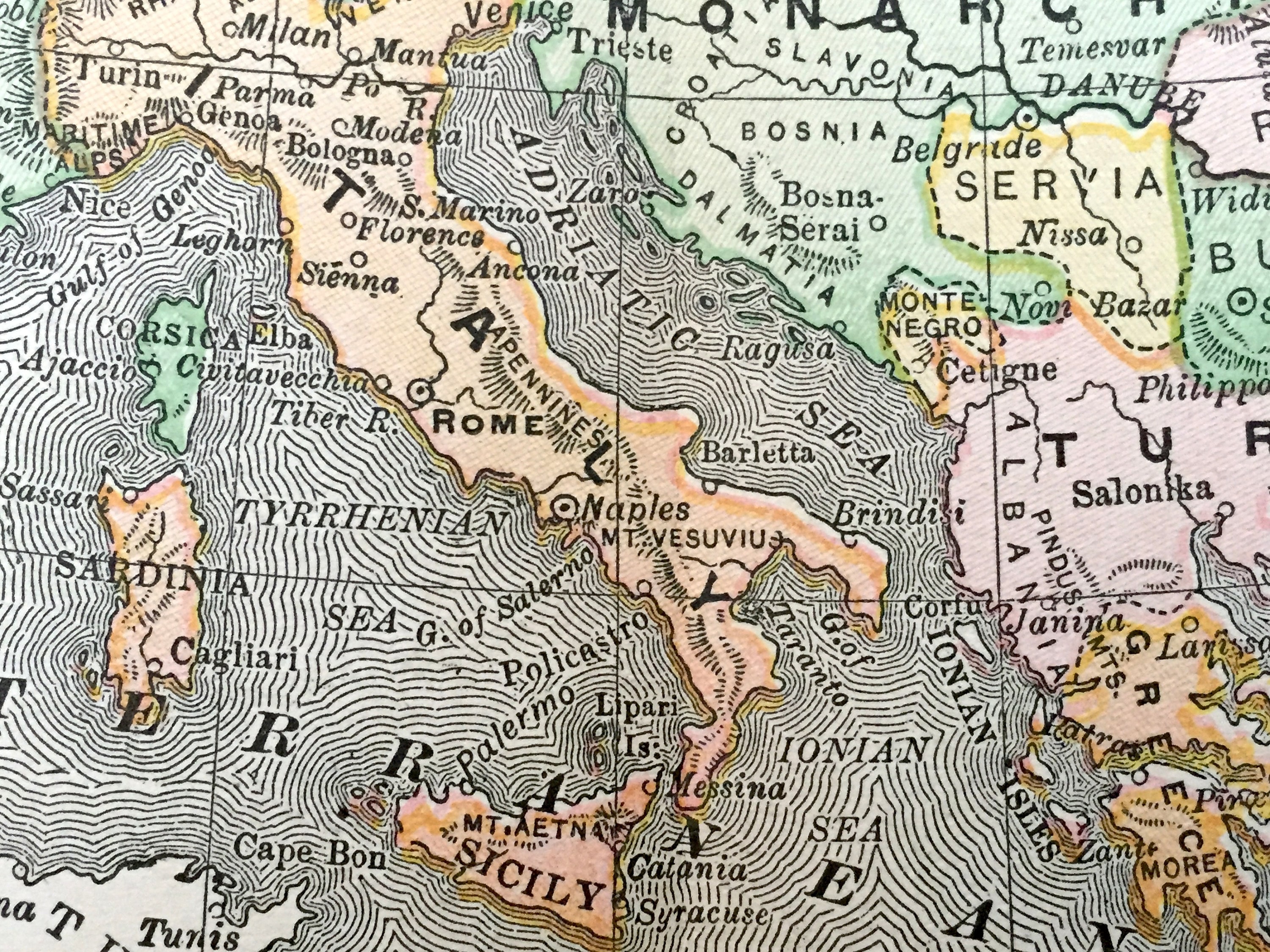 Antique 1895 Europe Map From Rand Mcnally France Sweden | Etsy