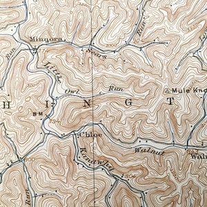 Antique Ivydale, West Virginia 1907 US Geological Survey Topographic ...