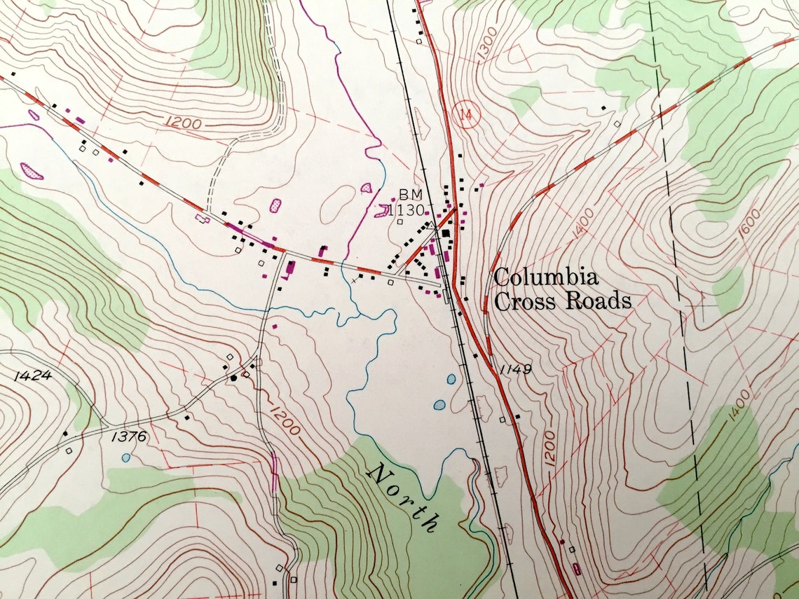 Antique Troy, Pennsylvania 1957 US Geological Survey Topographic Map ...