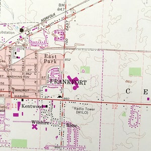 Antique Michigantown, Indiana 1959 US Geological Survey Topographic Map ...