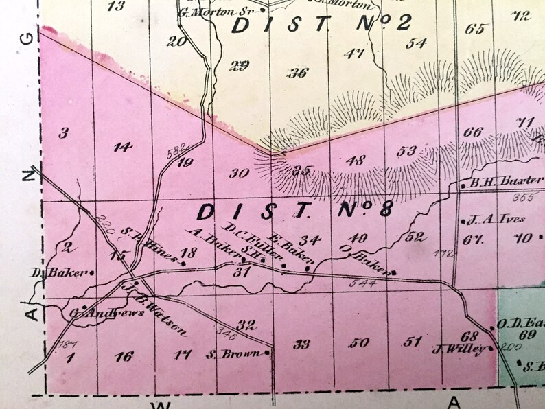 Antique 1869 West Almond New York Map from D.G. Beers Atlas | Etsy