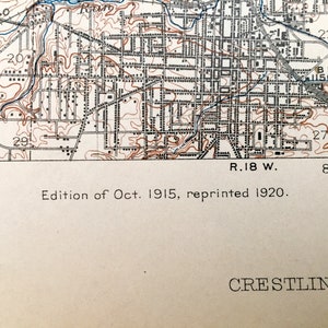 Antique Crestline, Ohio 1915 US Geological Survey Topographic Map ...
